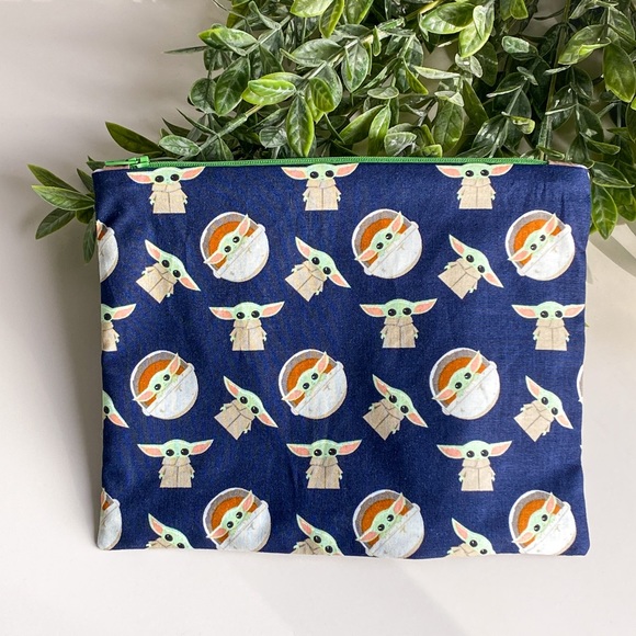 HandmadeinCA | Bags | Star Wars Mandalorian Grogu Baby Yoda Zipper ...